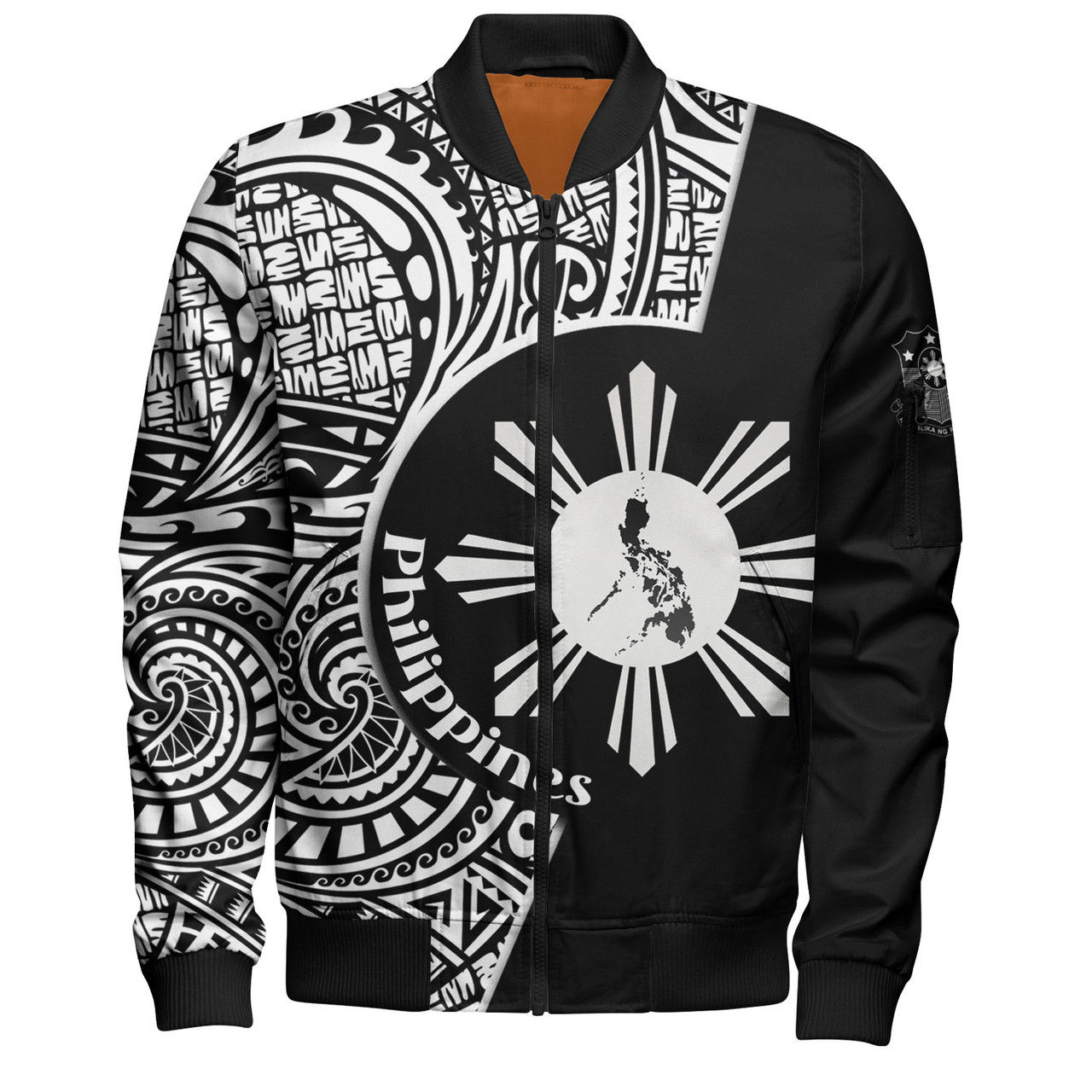 Philippines Filipinos Custom Personalised Bomber Jacket Sun And Map