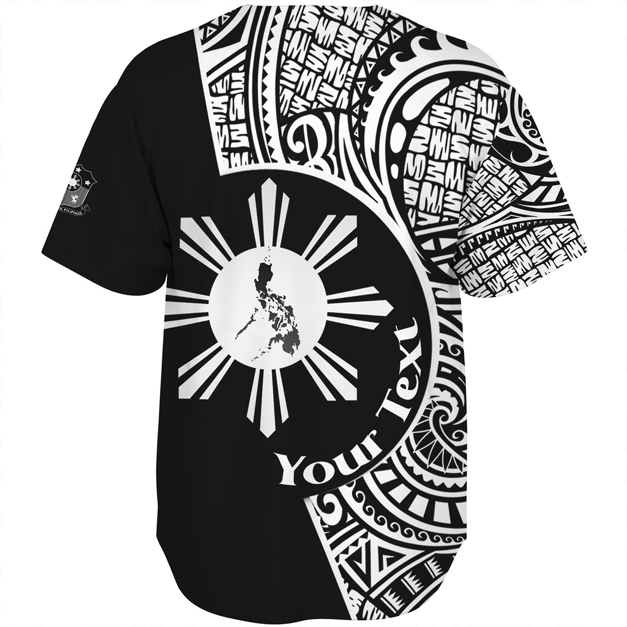 Philippines Filipinos Custom Personalised Baseball Shirt Sun And Map