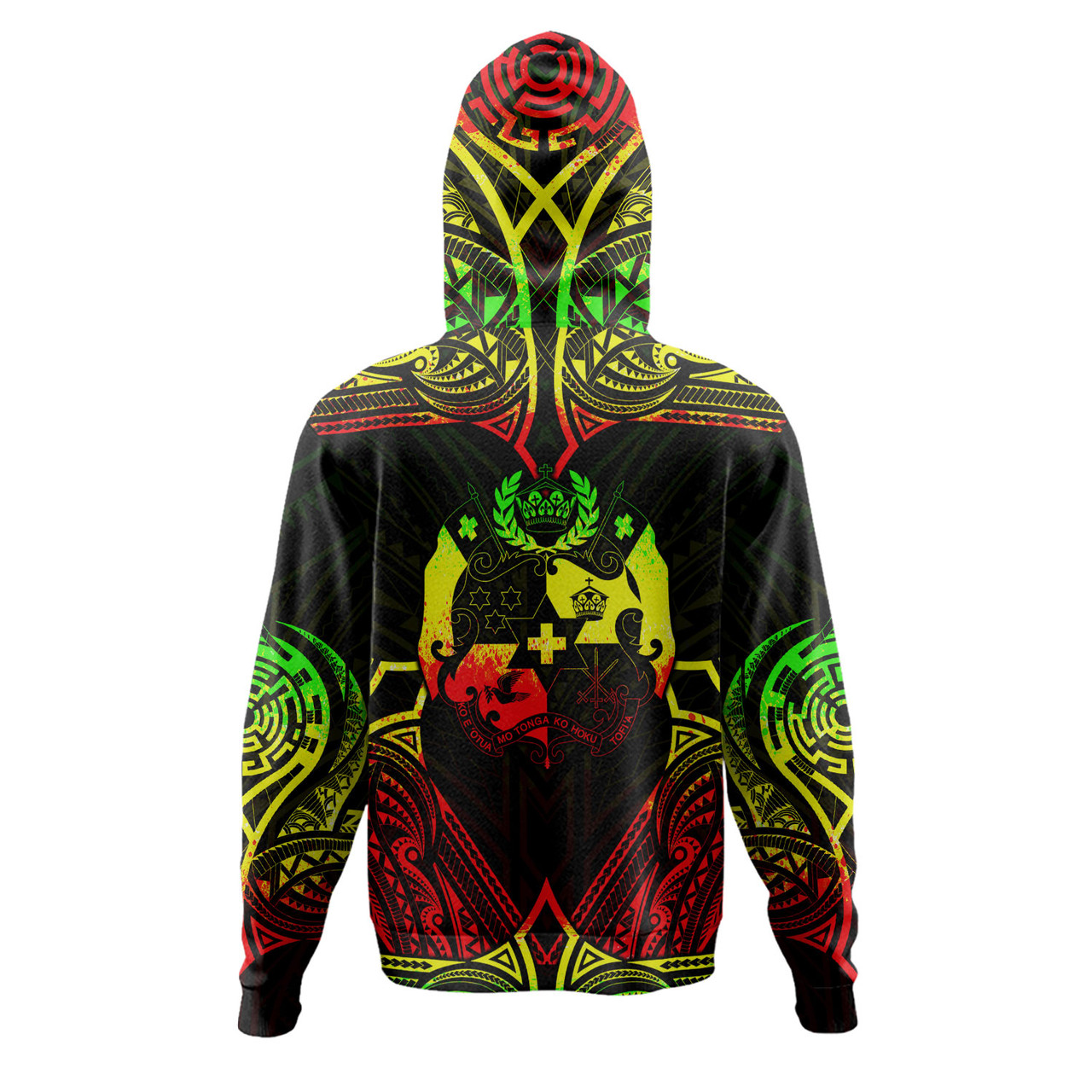 Tonga Custom Personalised Hoodie Coat Of Arms With Patterns Reggae Color