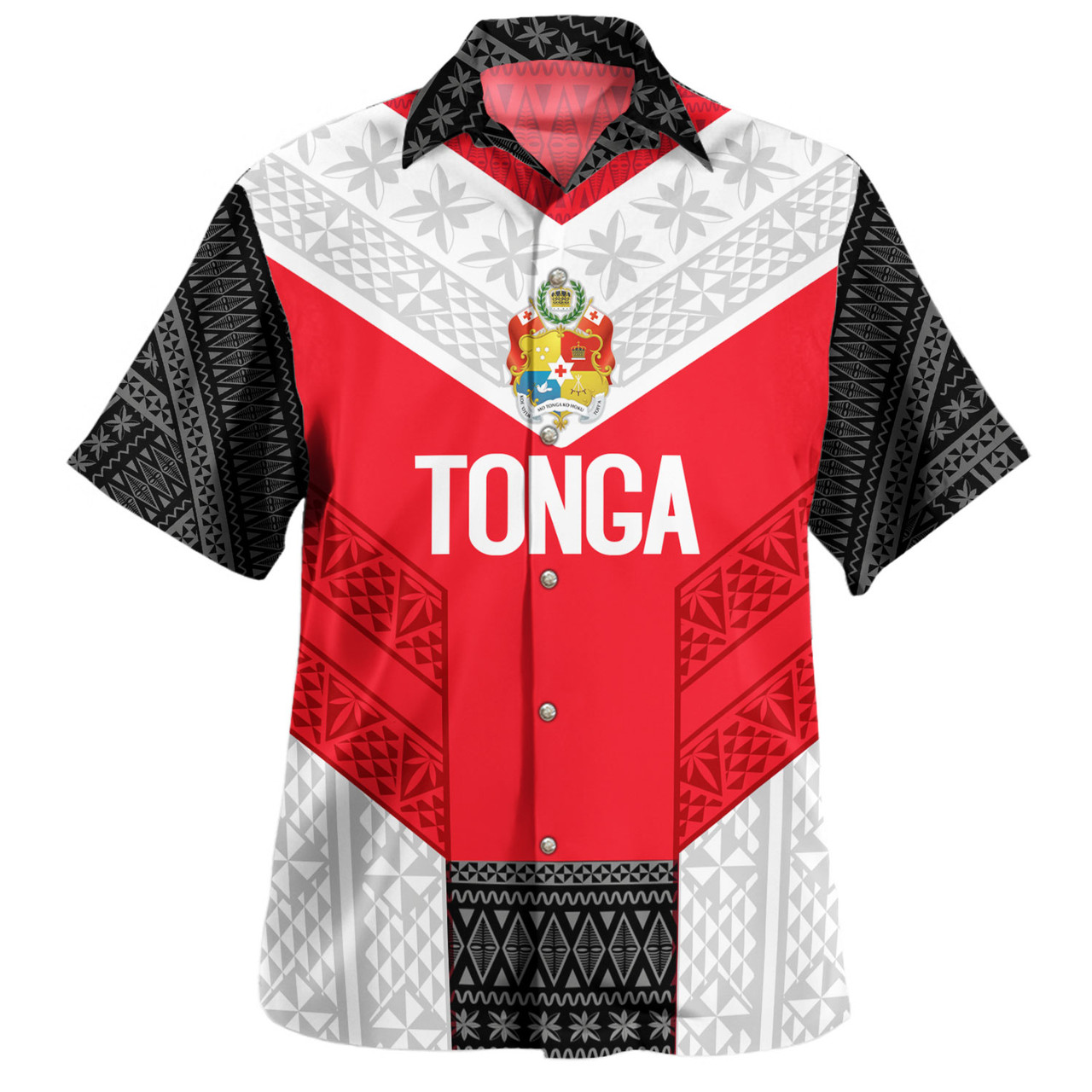 Tonga Custom Personalised Hawaiian Shirt Mate Maa Tonga Ngatu Patterns