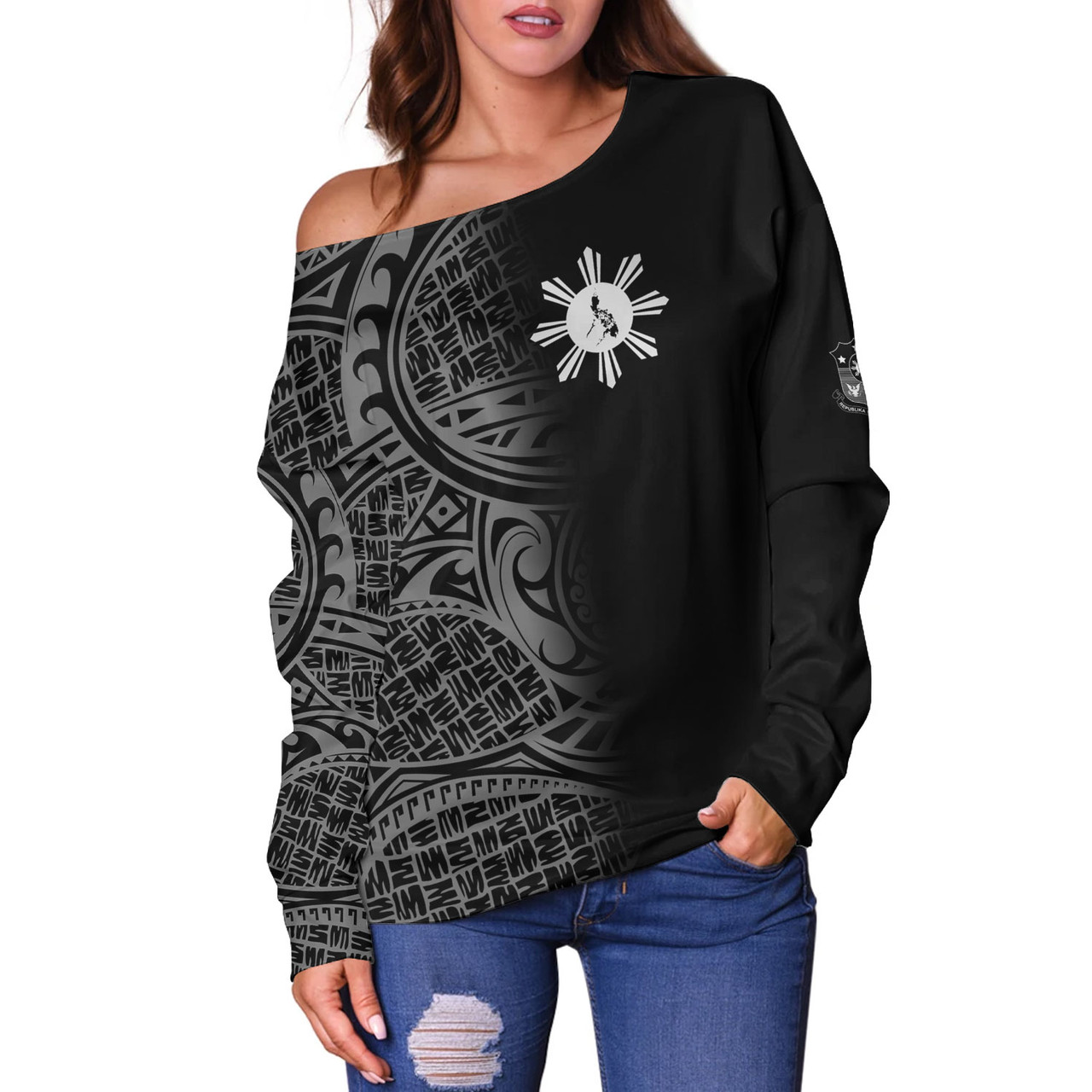 Philippines Filipinos Custom Personalised Off Shoulder Sweatshirt