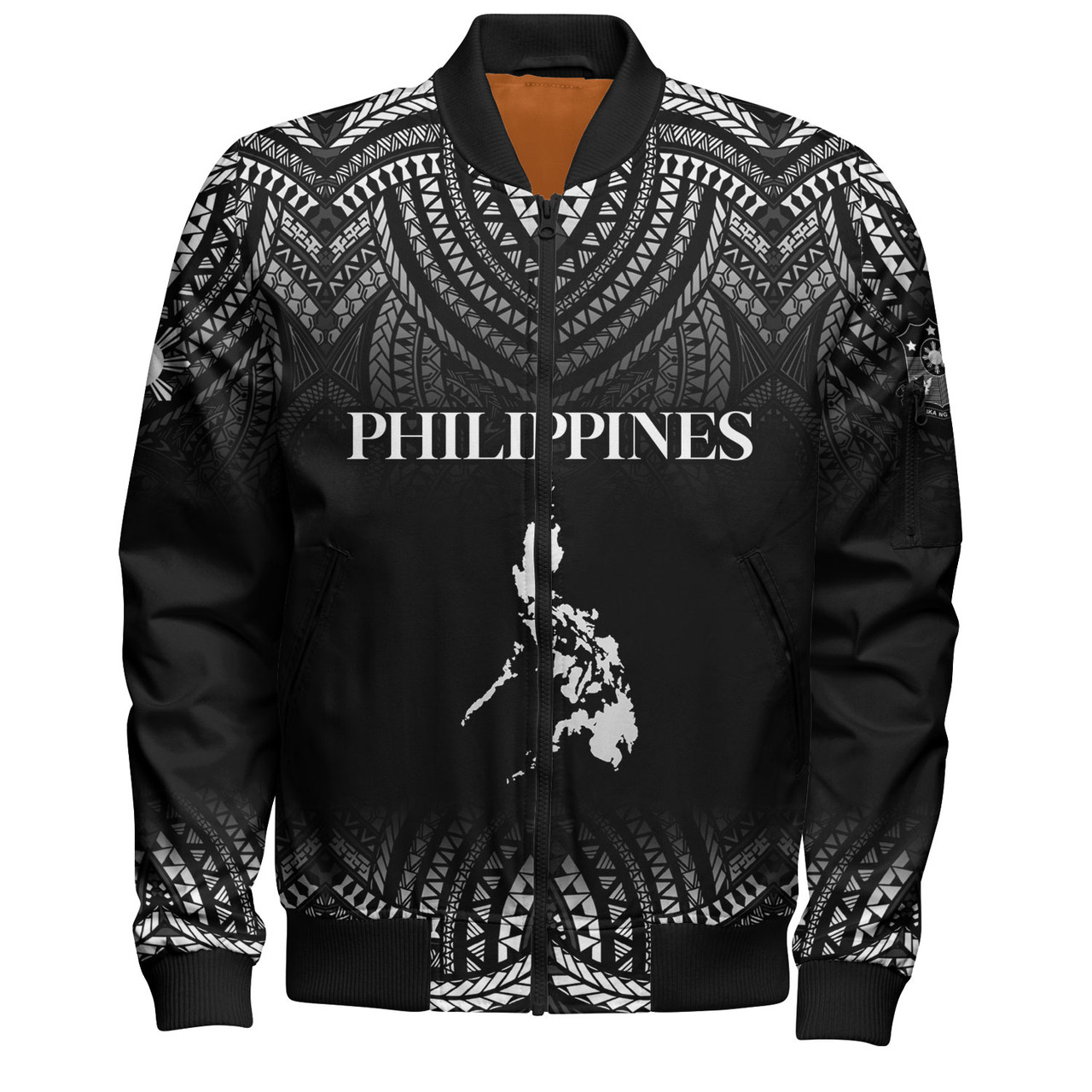 Philippines Filipinos Custom Personalised Bomber Jacket Filipino Black
