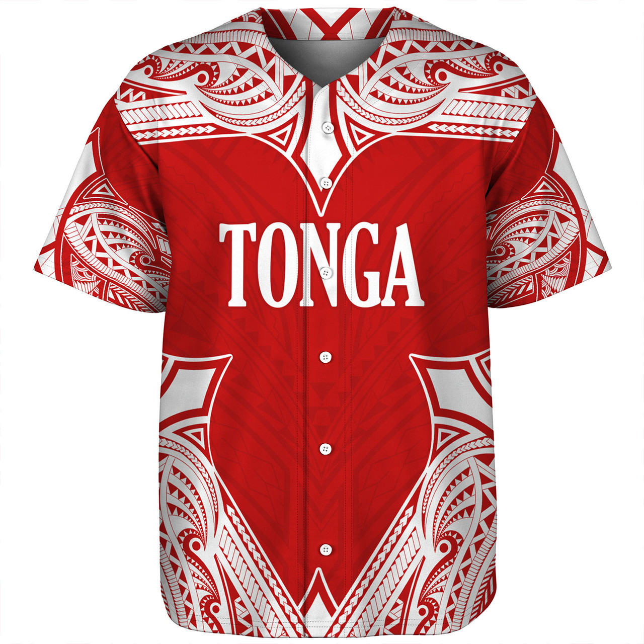 Tonga Baseball Shirt Custom Coat Of Arms With Patterns Flag Color