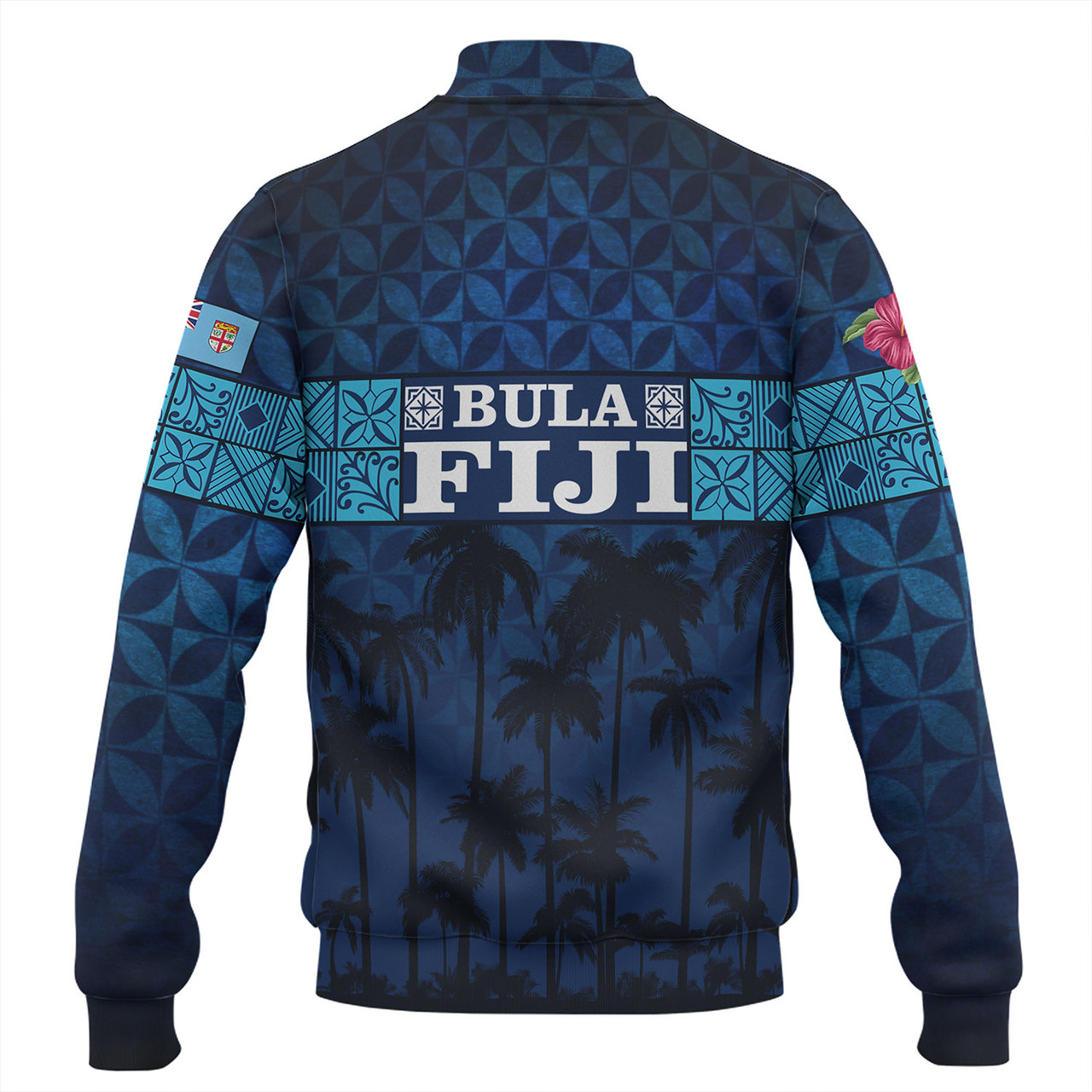 Fiji Baseball Jacket Custom Bula Fiji Masi Palm Tree Design