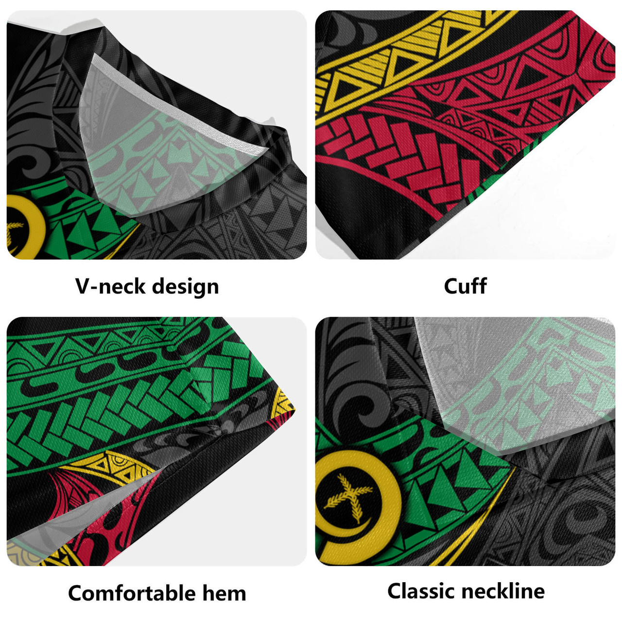 Vanuatu Rugby Jersey Custom Proud Vanuatu Tribal Pattern Mix Flag