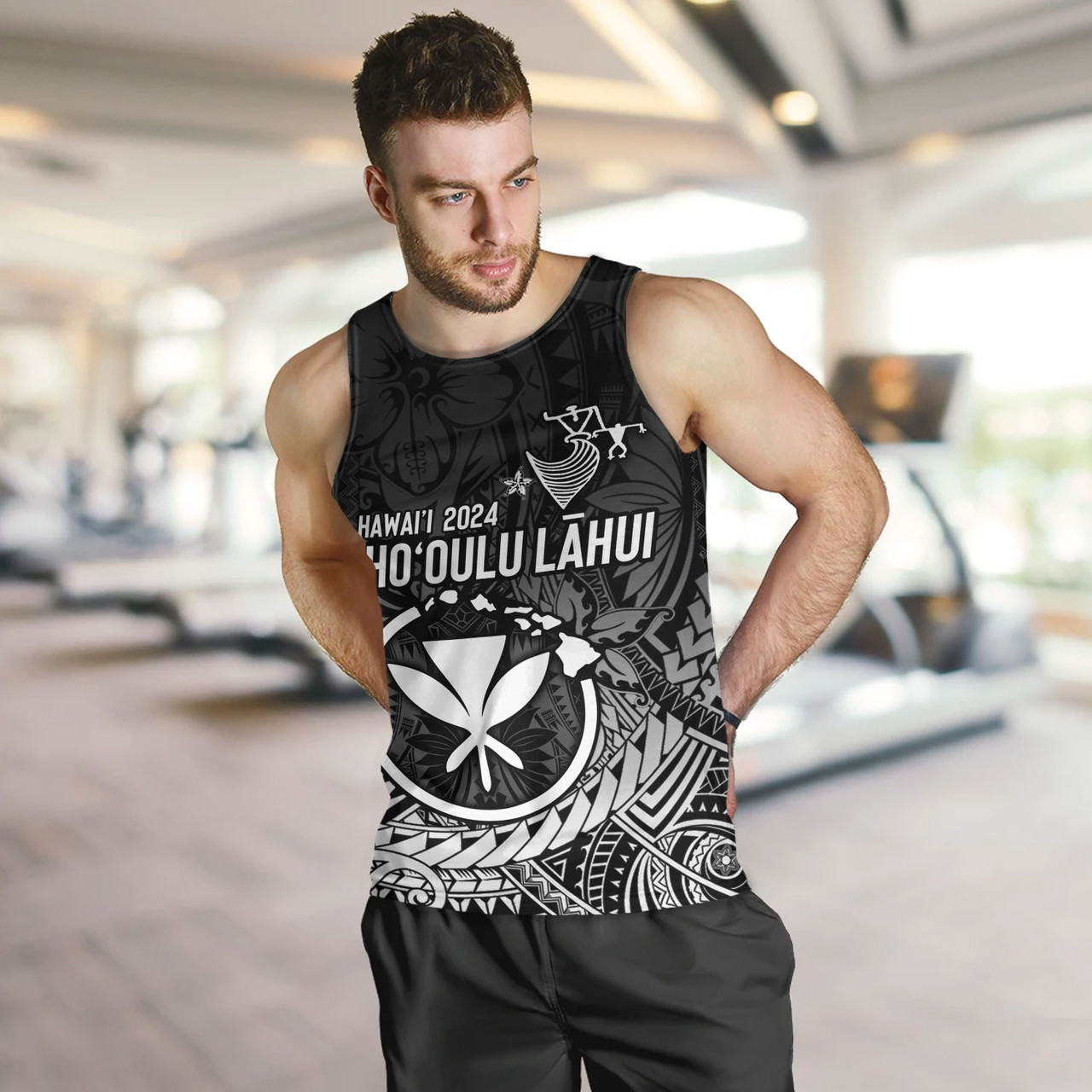 Hawaii Tank Top Festpac 2024 Polynesian Pattern Design