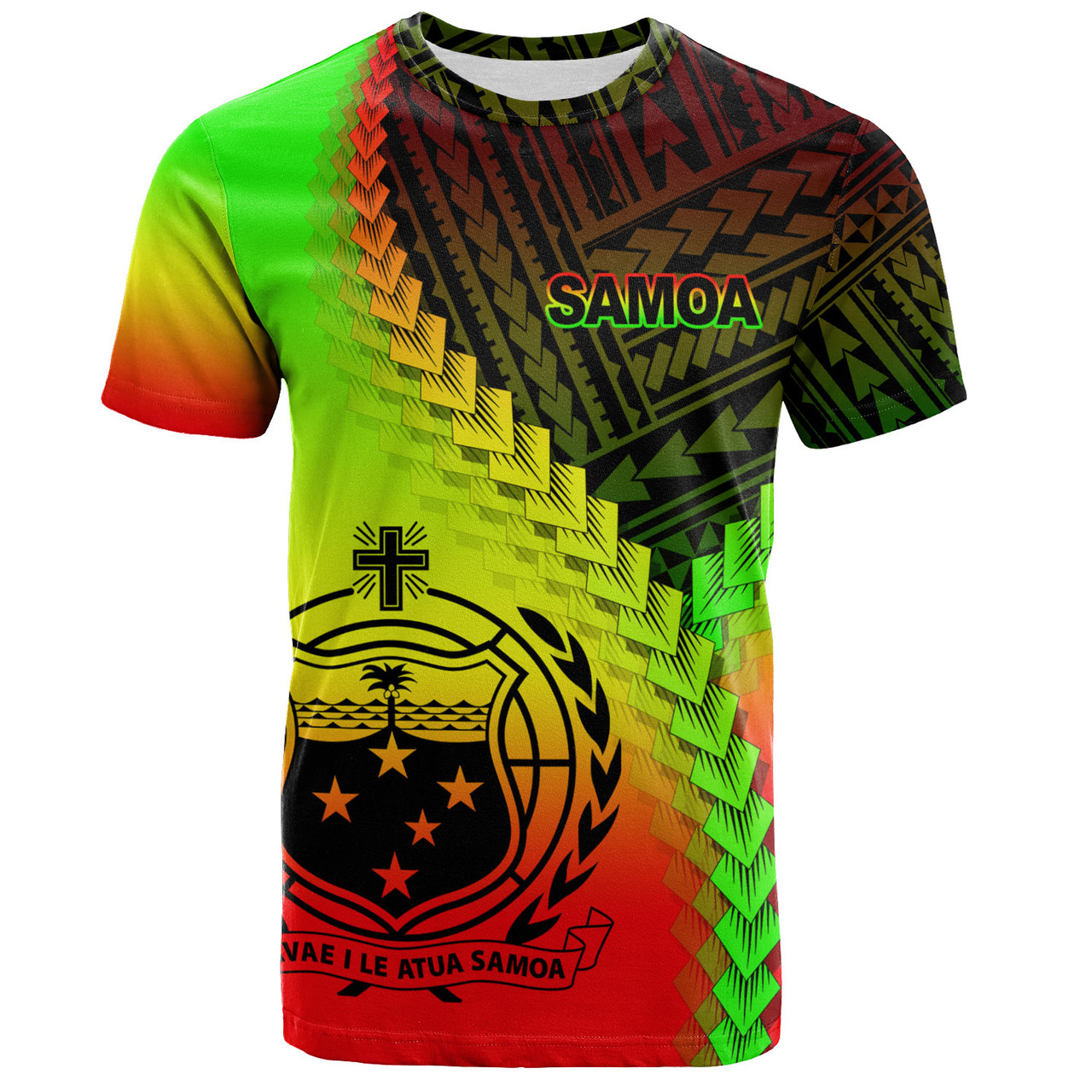 Samoa T Shirt Samoa Coat Of Arms With Polynesian Tattoo Style