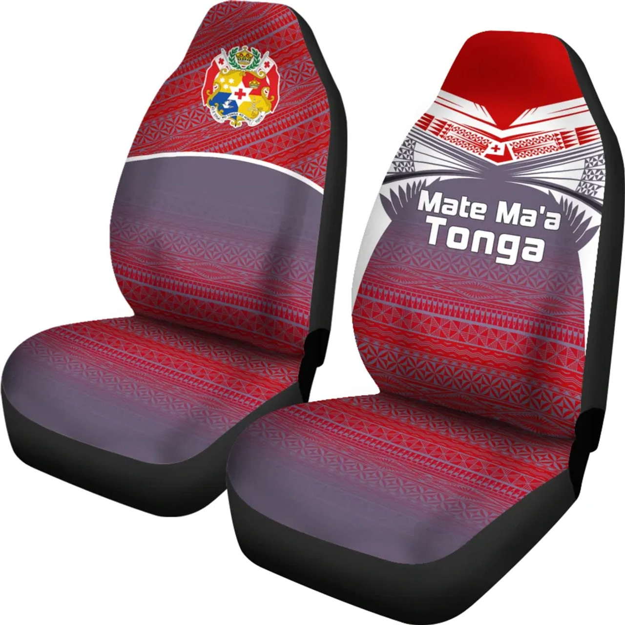 Tonga Polynesian Car Seat Covers White Tattoo