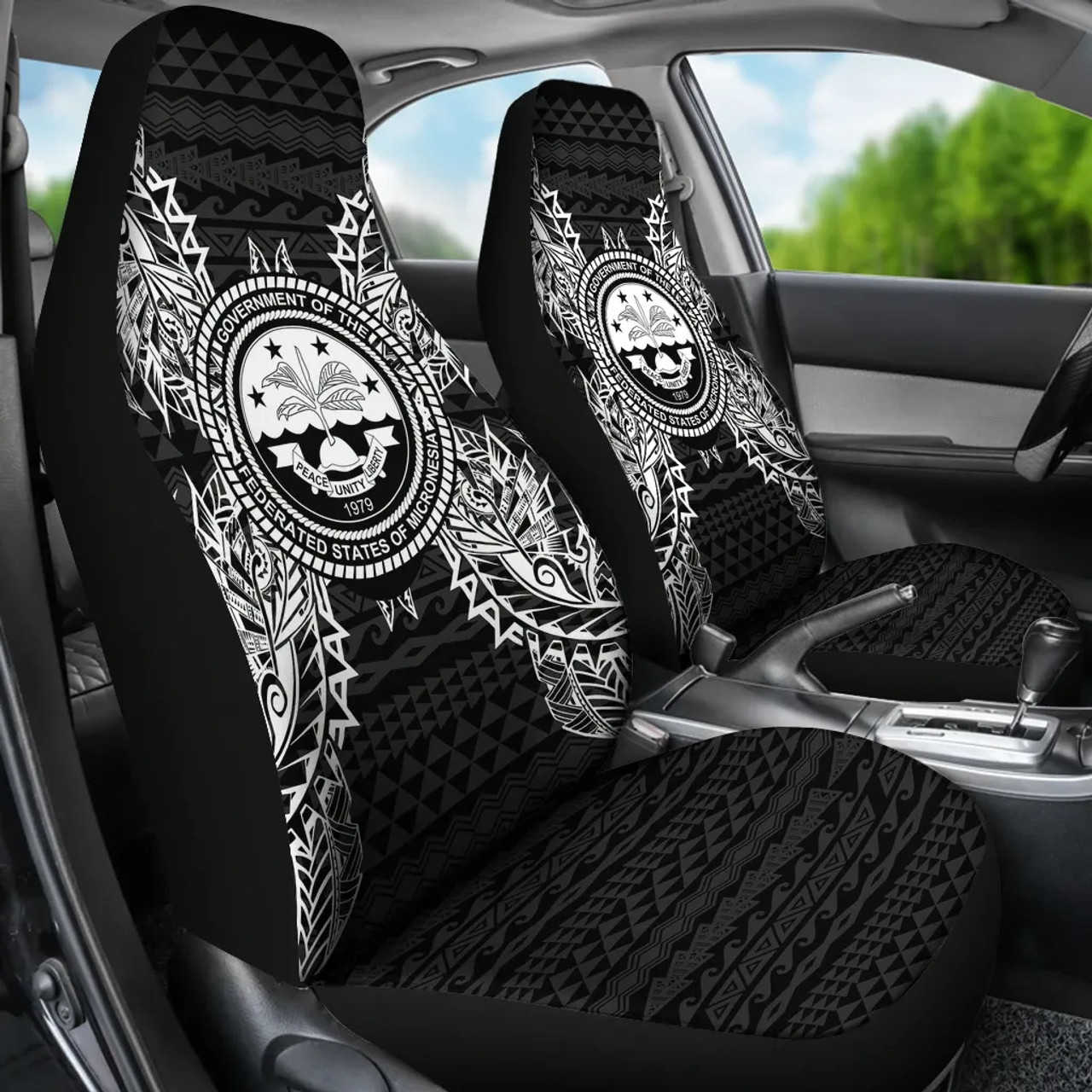 Federated States Of Micronesia Polynesia Car Seat Cover Fsm Seal Map