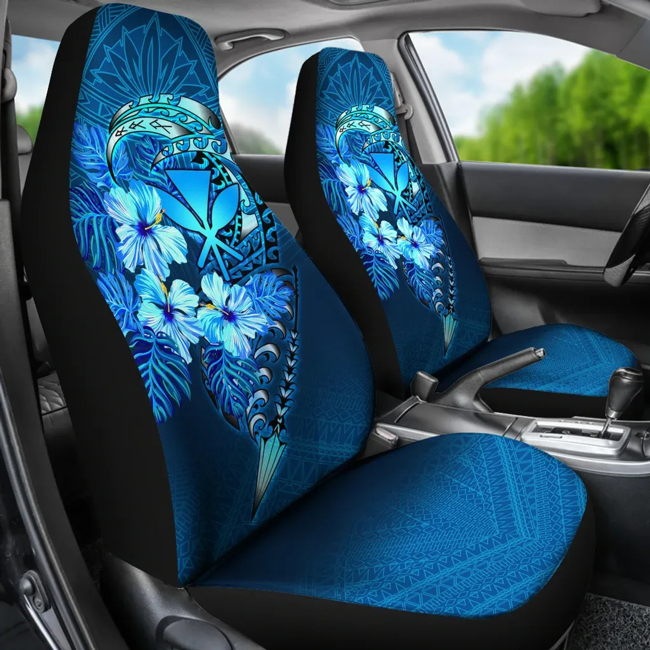 Polynesian Hawaii Car Seat Covers King Kamehameha Koa Spear