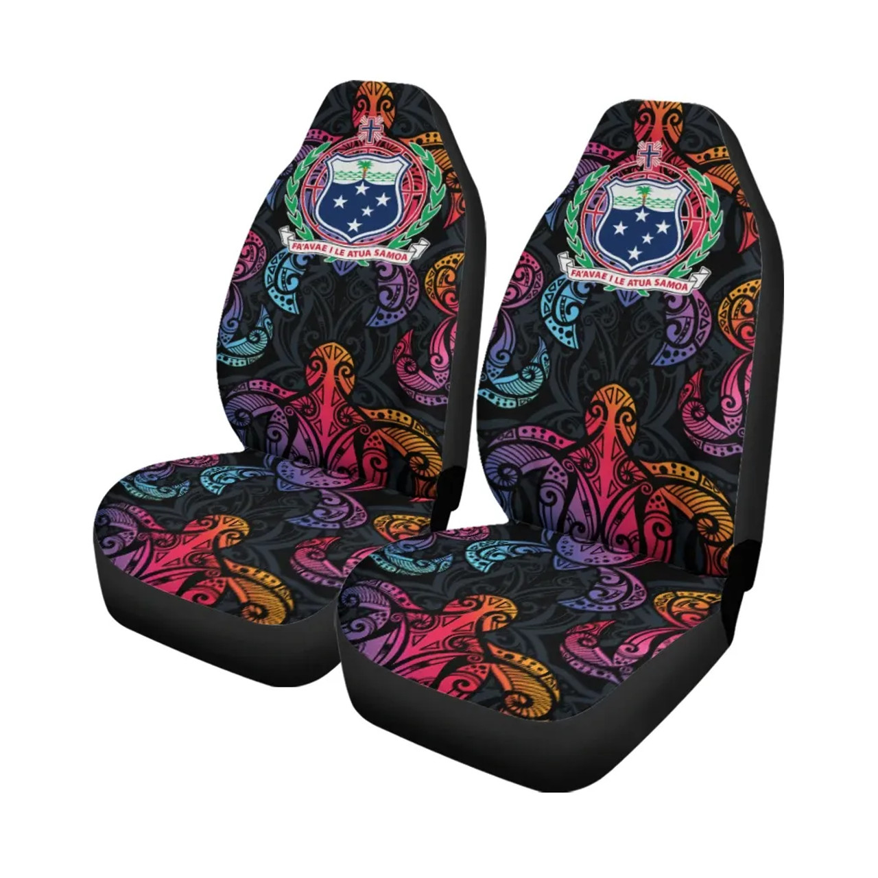 Samoa Car Seat Covers Sea Turtle In Tribal Polynesian Style