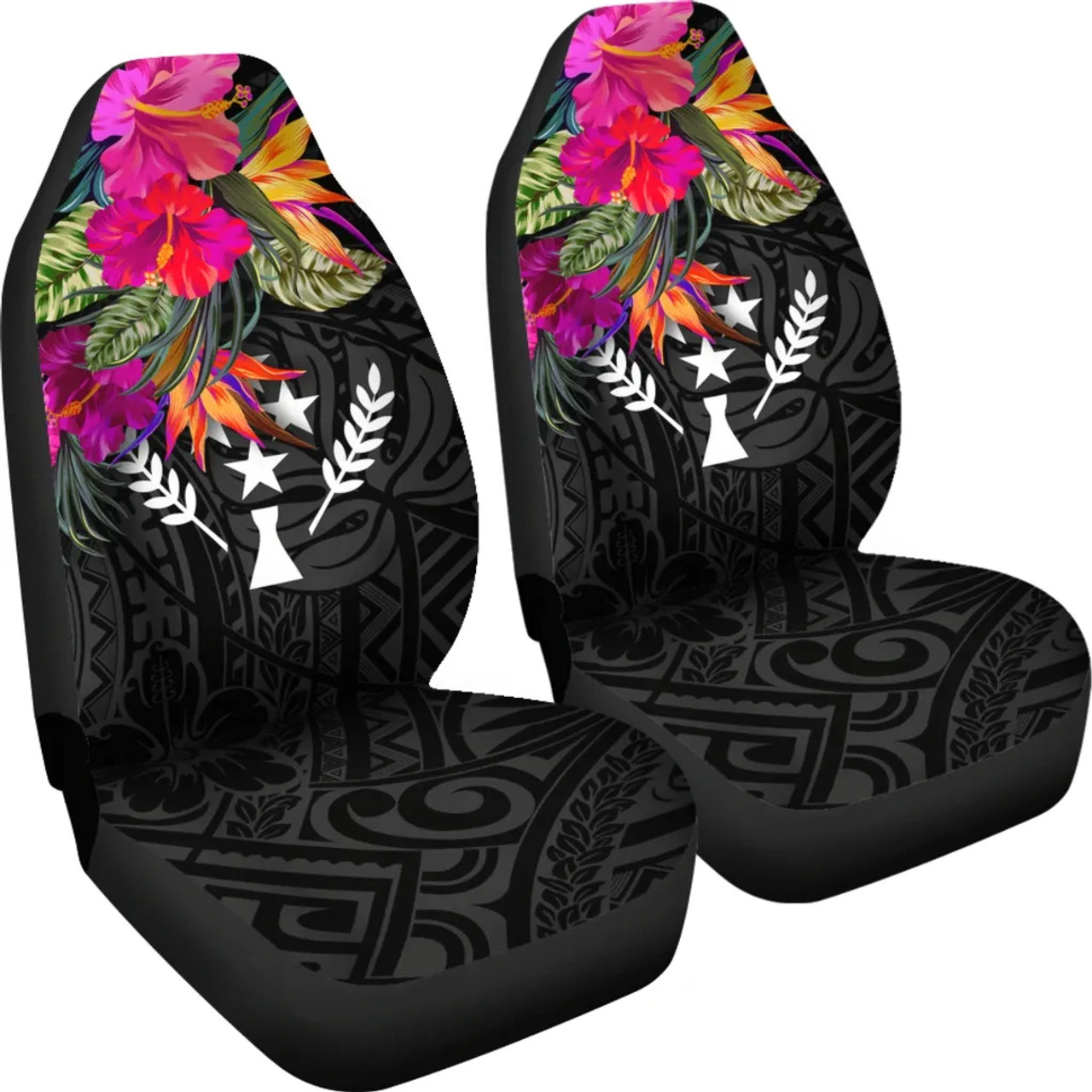 Kosrae Car Seat Covers Polynesian Hibiscus Pattern