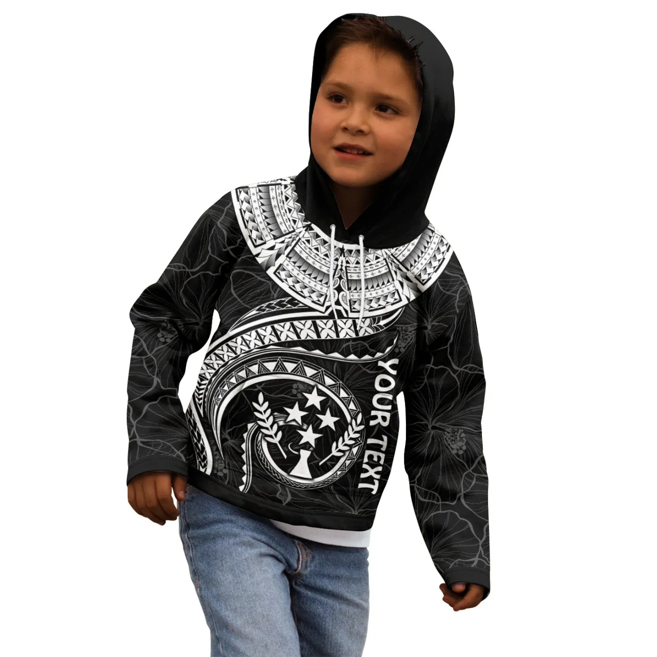 Kosrae Polynesian Personalised Hoodie Kosrae Waves White