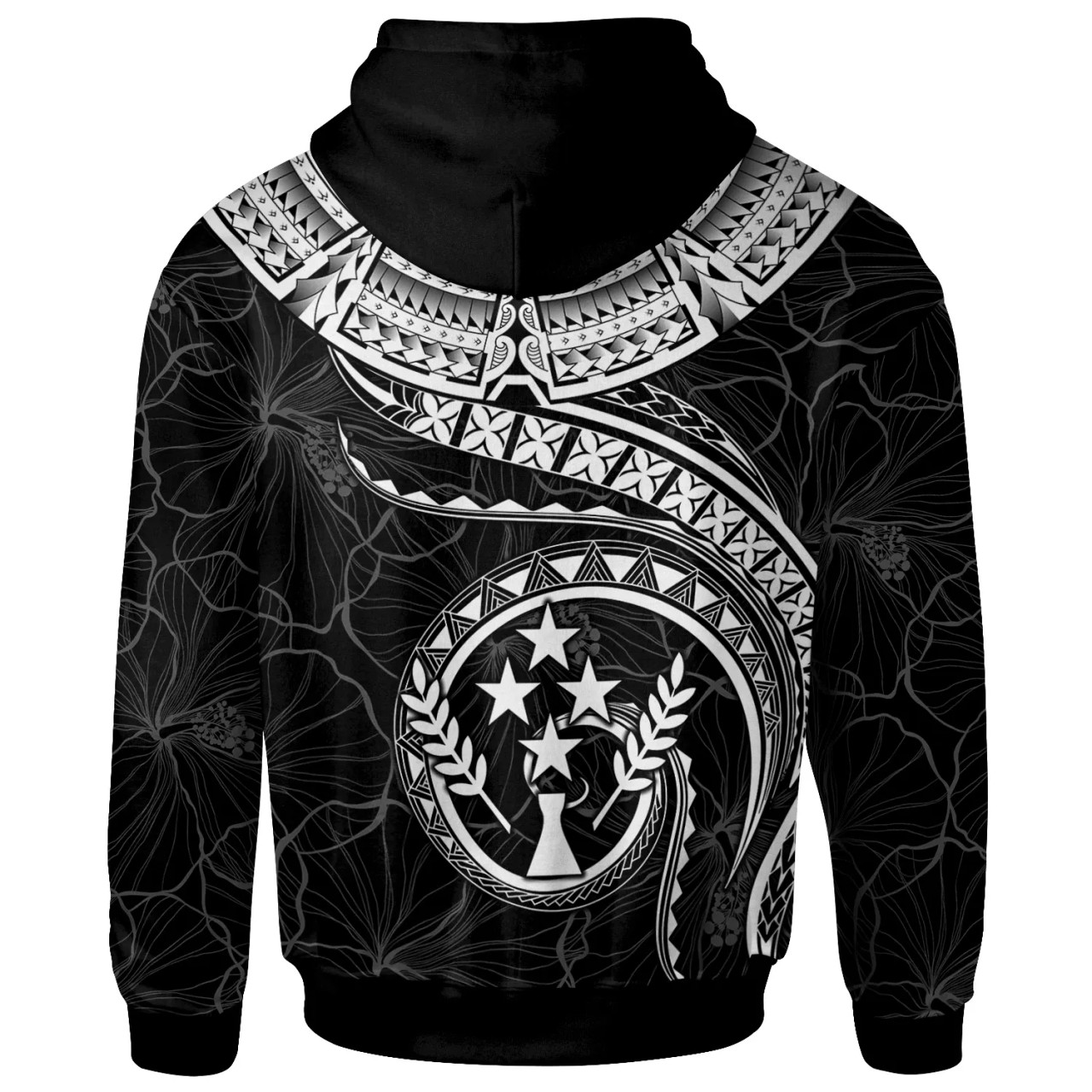 Kosrae Polynesian Personalised Hoodie Kosrae Waves White
