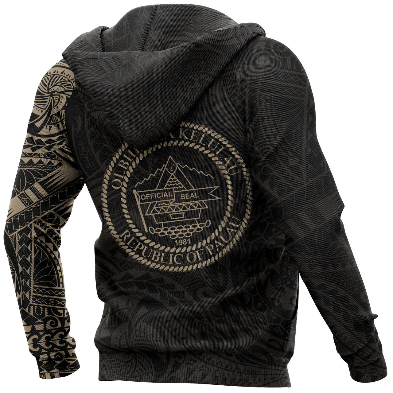 Palau Hoodie Palau Flag Polynesian Tattoo Style