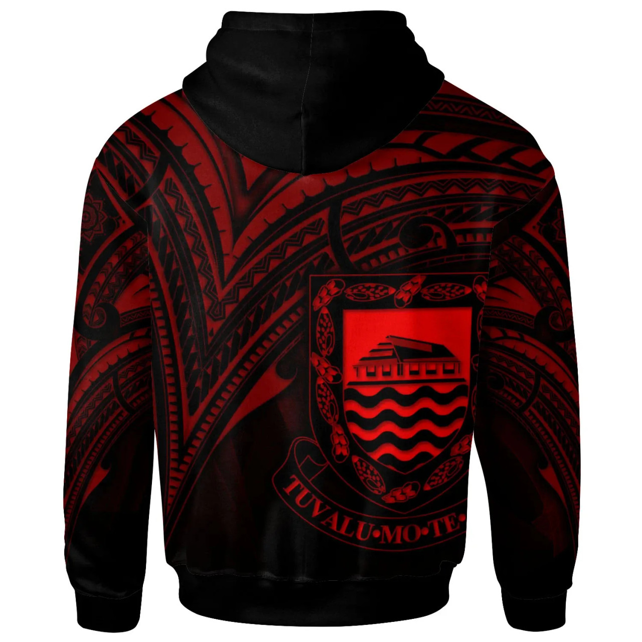 Tuvalu Hoodie Red Color Cross Style