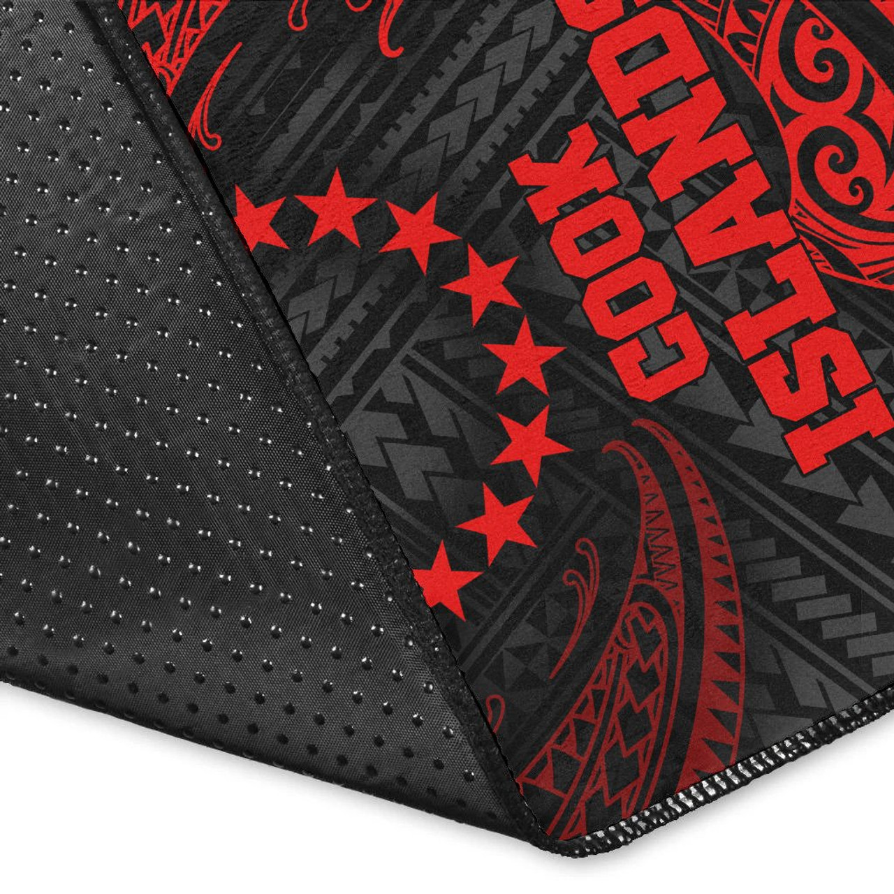 Cook Islandss Polynesian Area Rug Red Tribal Wave