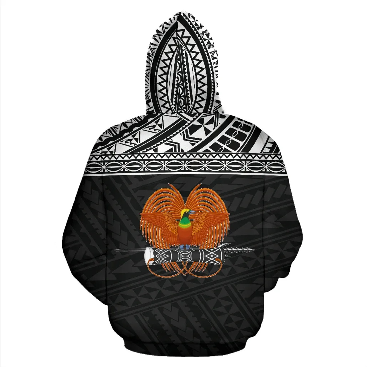 Papua New Guinea All Over Hoodie Polynesian Black Version