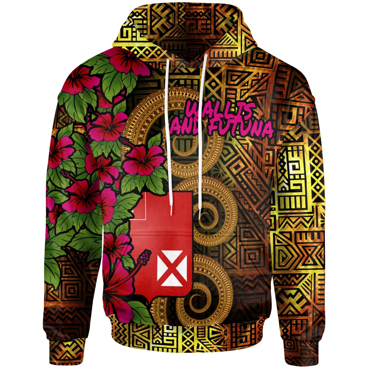 Wallis And Futuna Polynesian Hoodie Hibiscus Vintage