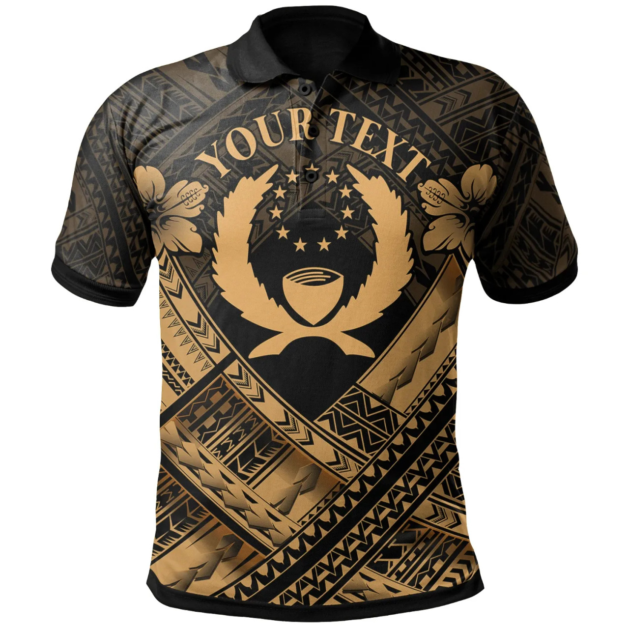 Pohnpei Custom Personalised Polynesian Polo Shirts Pohnpei Gold Seal