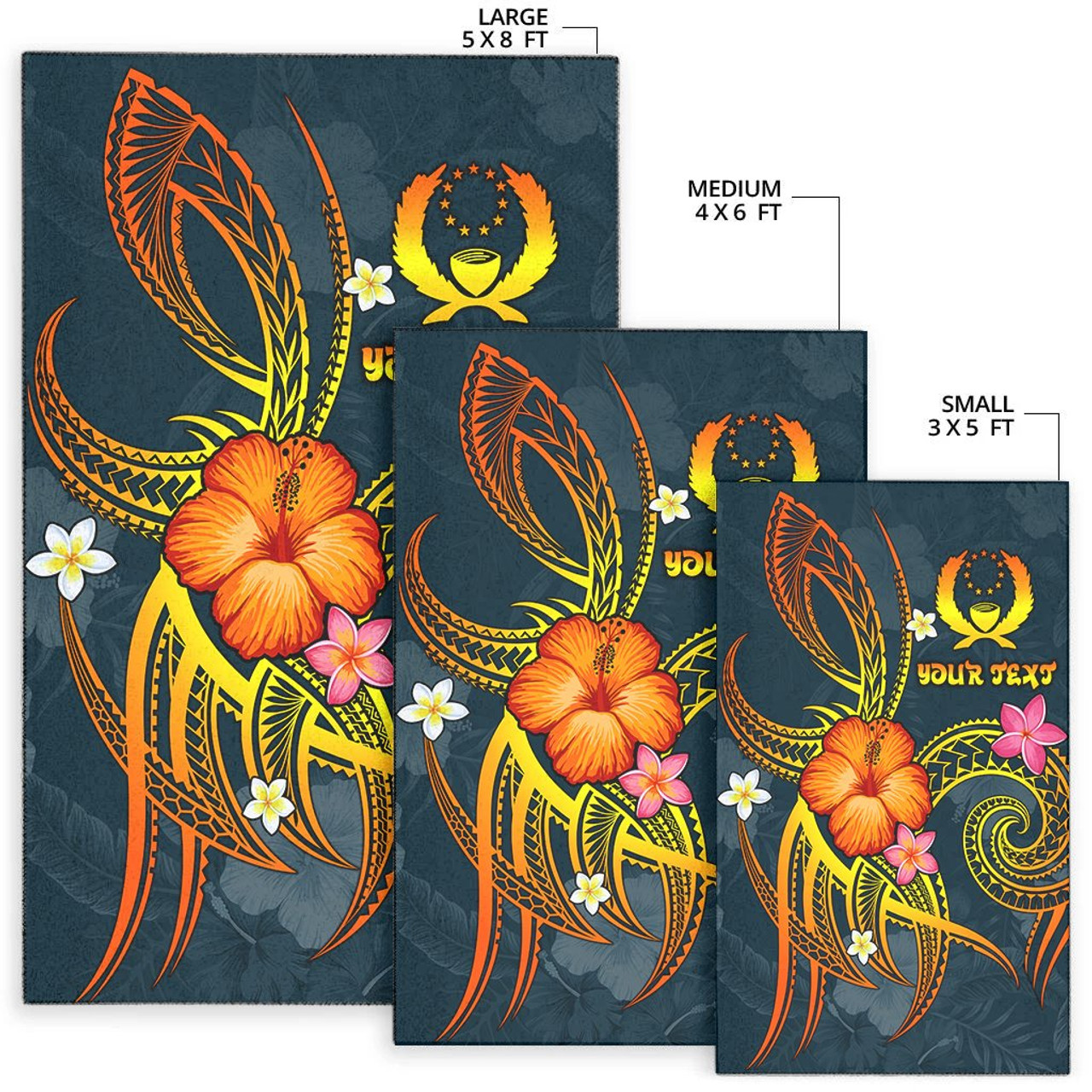 Pohnpei Polynesian Personalised Area Rug Legend Of Pohnpei Blue