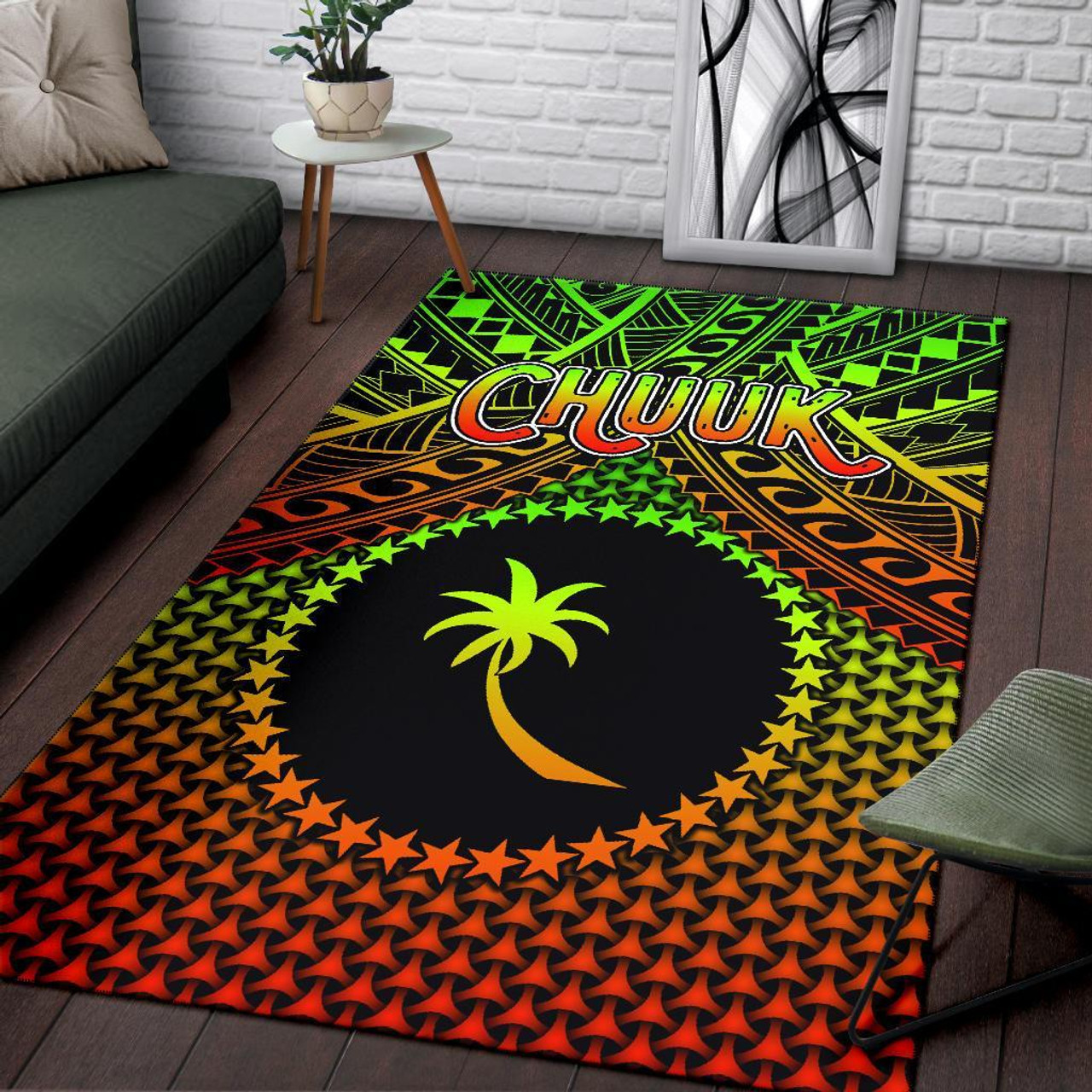 Polynesian Chuuk Area Rug Reggae Vintage Polynesian Patterns