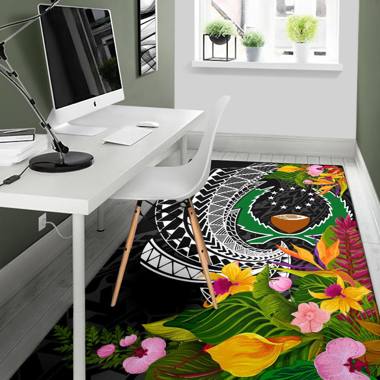 Pohnpei State Area Rug Seal Spiral Polynesian Patterns