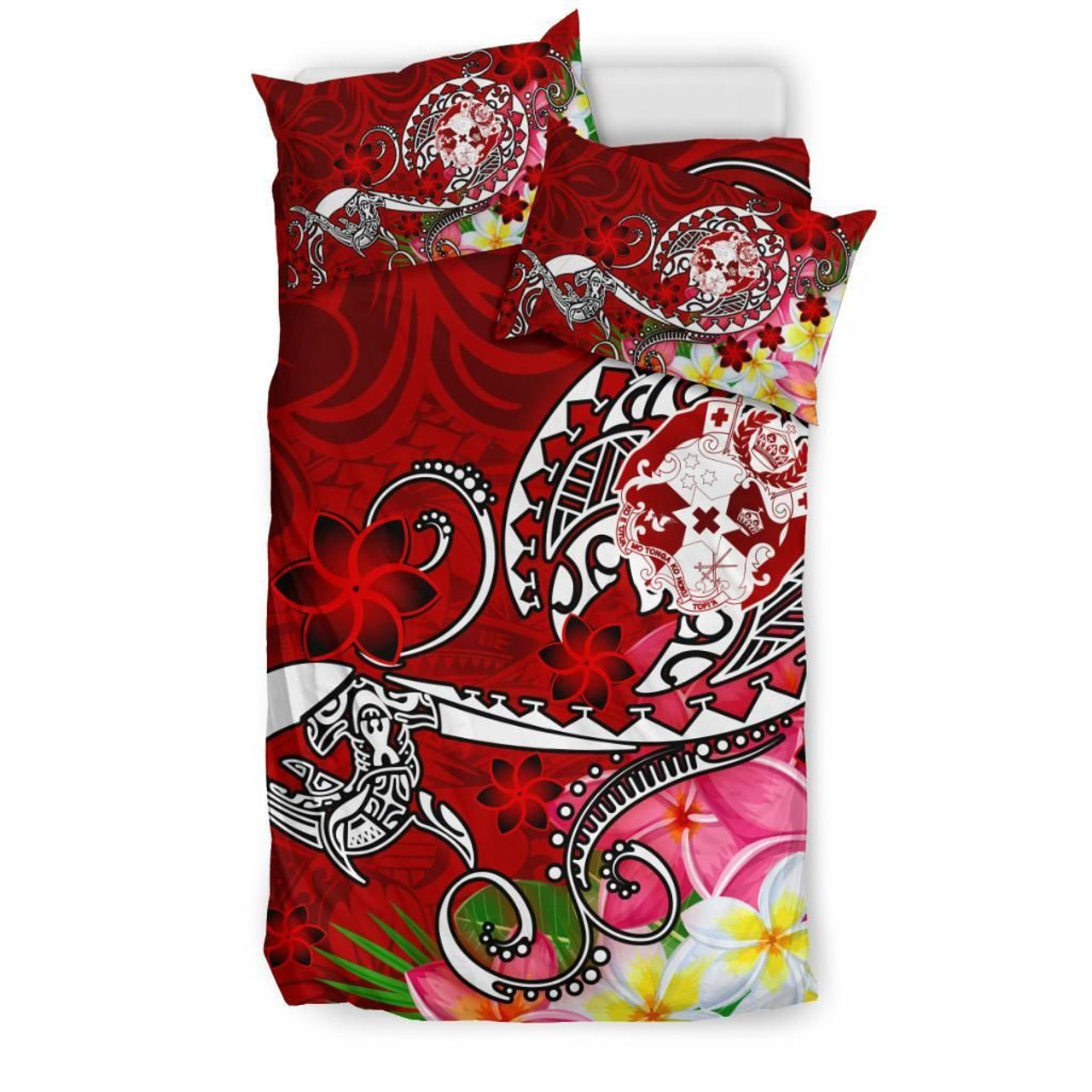 Tonga Bedding Set Turtle Plumeria Red