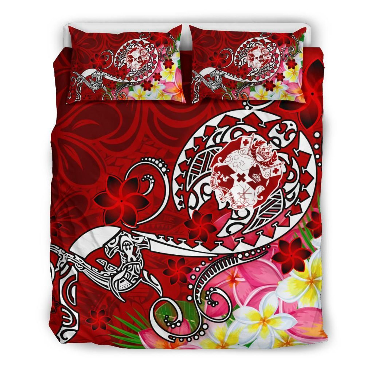Tonga Bedding Set Turtle Plumeria Red