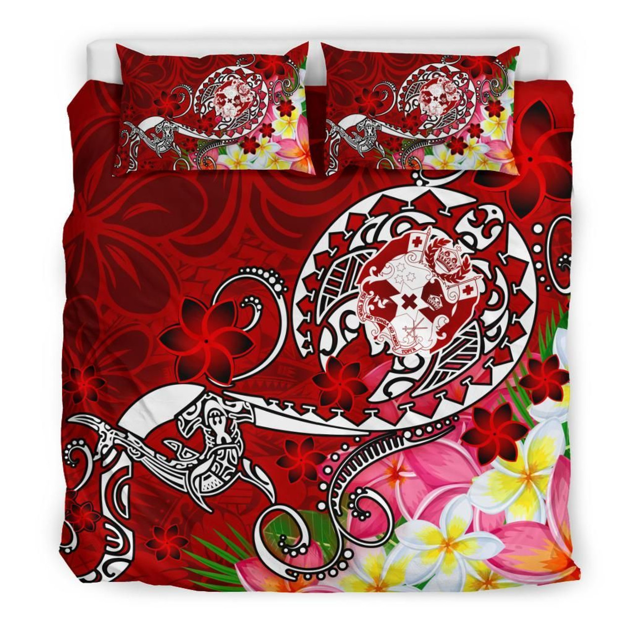 Tonga Bedding Set Turtle Plumeria Red