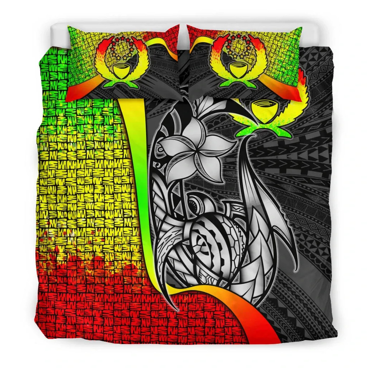 Pohnpei Micronesian Bedding Set Reggae Turtle With Hook