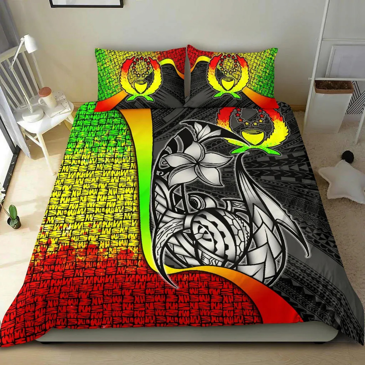 Pohnpei Micronesian Bedding Set Reggae Turtle With Hook