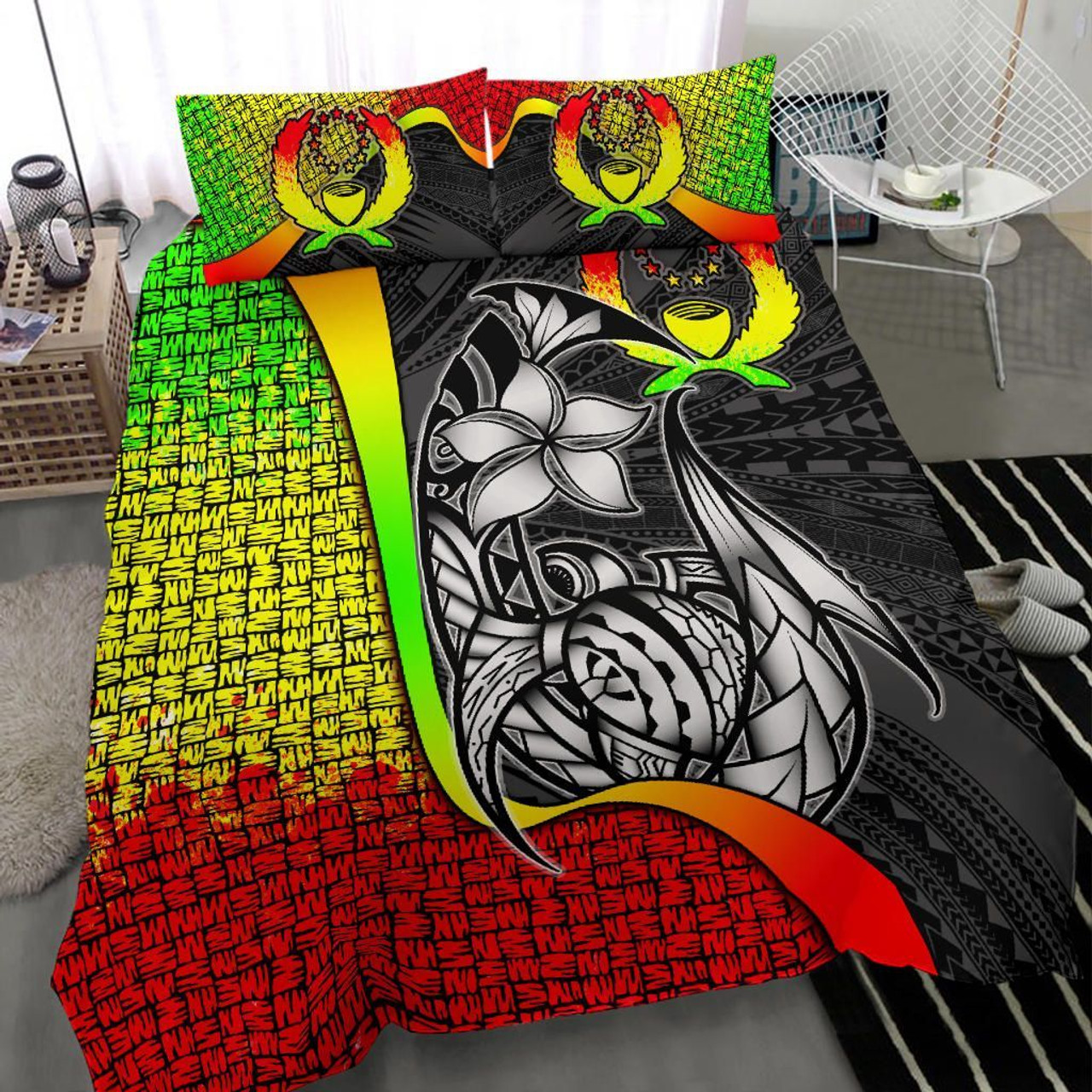 Pohnpei Micronesian Bedding Set Reggae Turtle With Hook