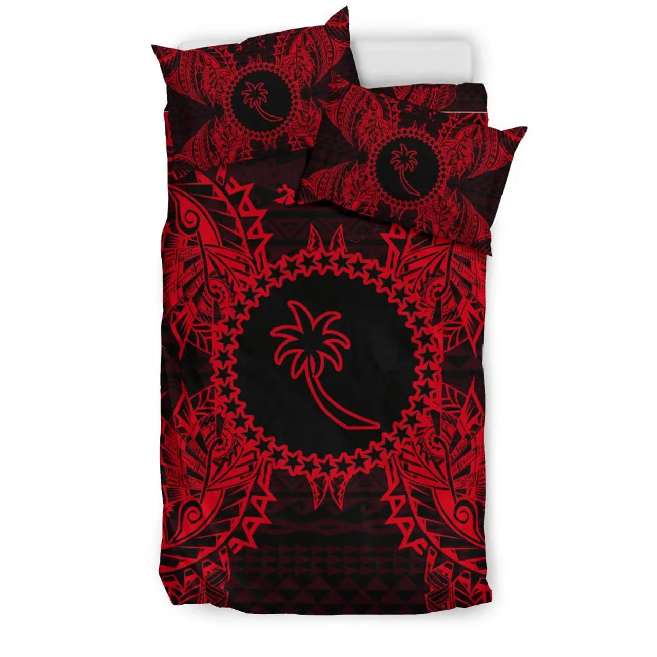 Polynesian Bedding Set Chuuk Duvet Cover Set Map Red