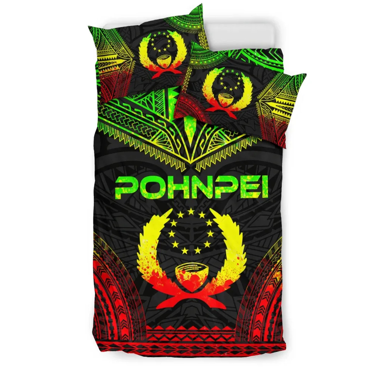 Pohnpei Polynesian Chief Duvet Cover Set Reggae Version
