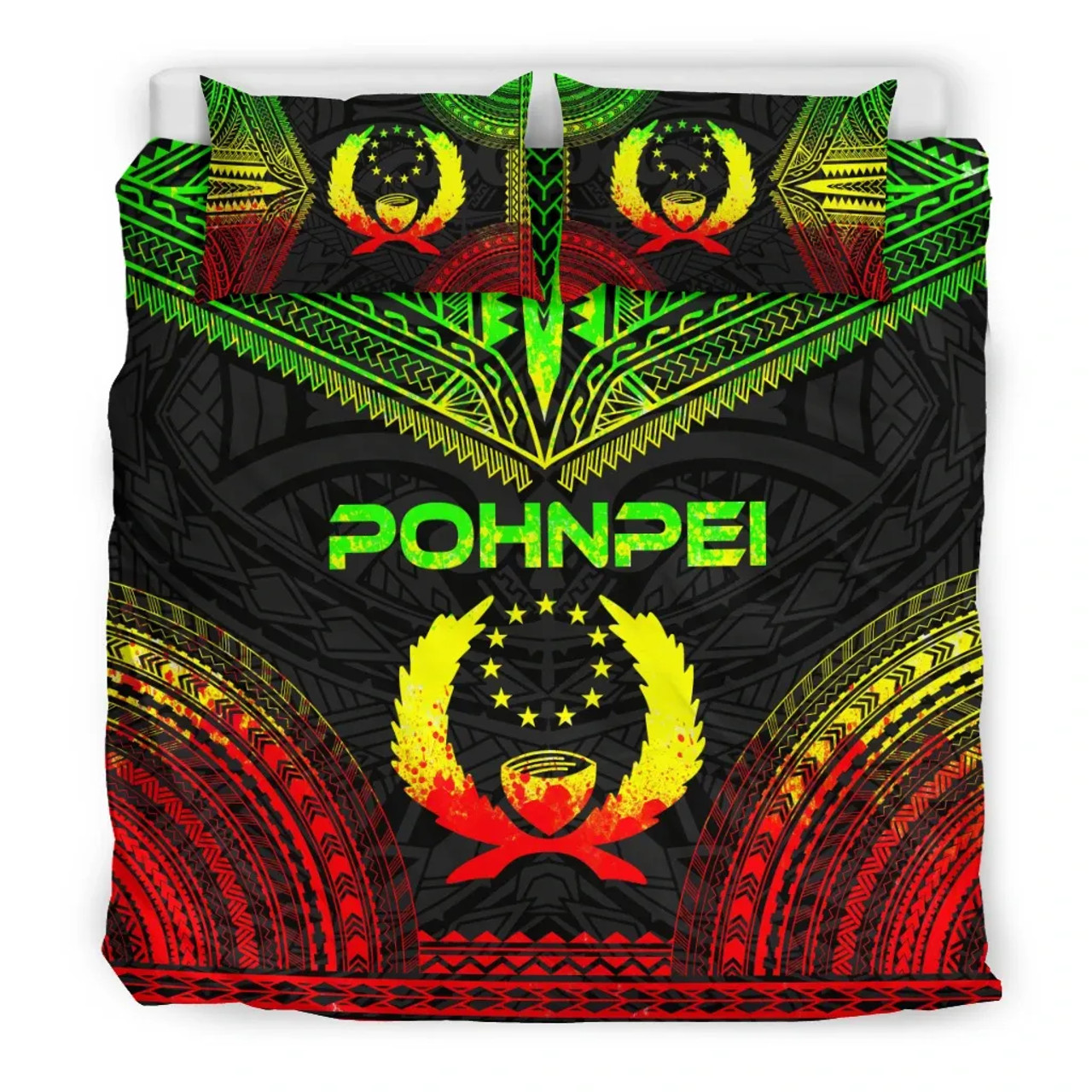 Pohnpei Polynesian Chief Duvet Cover Set Reggae Version