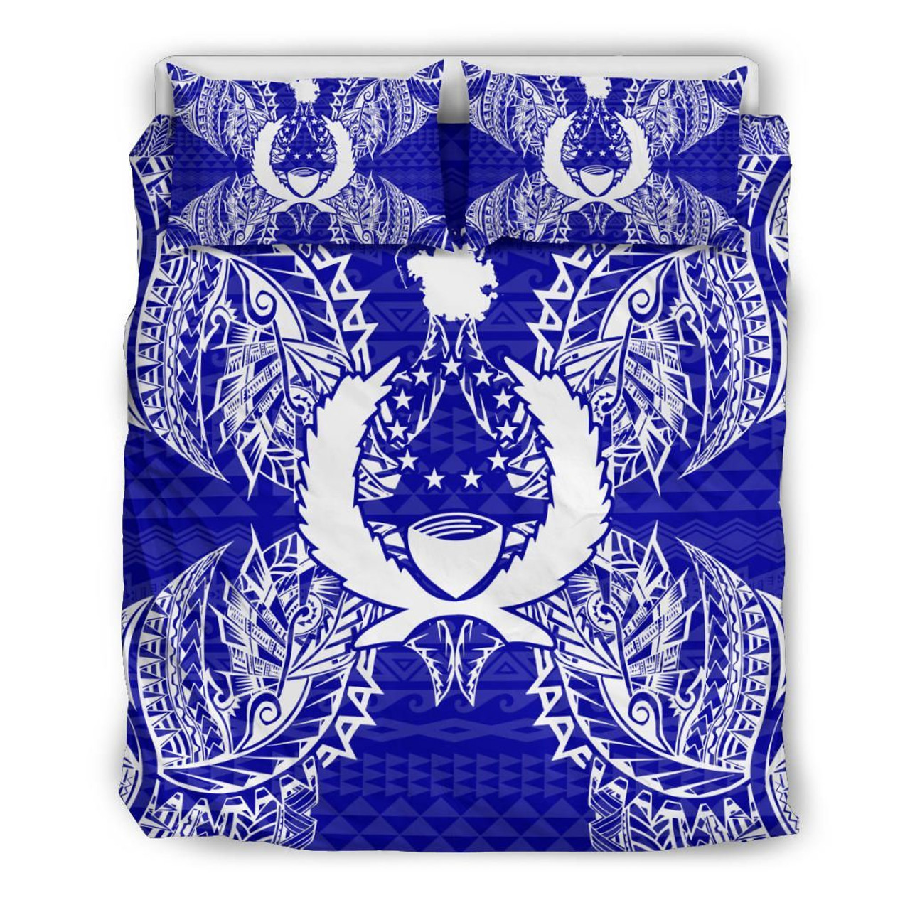 Polynesian Bedding Set Pohnpei Duvet Cover Set Map Blue