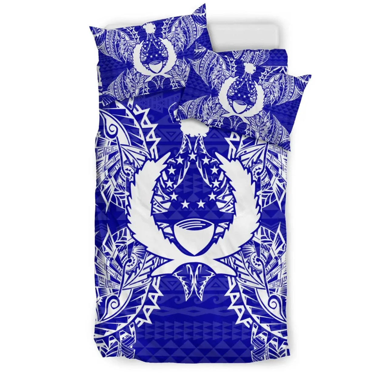 Polynesian Bedding Set Pohnpei Duvet Cover Set Map Blue