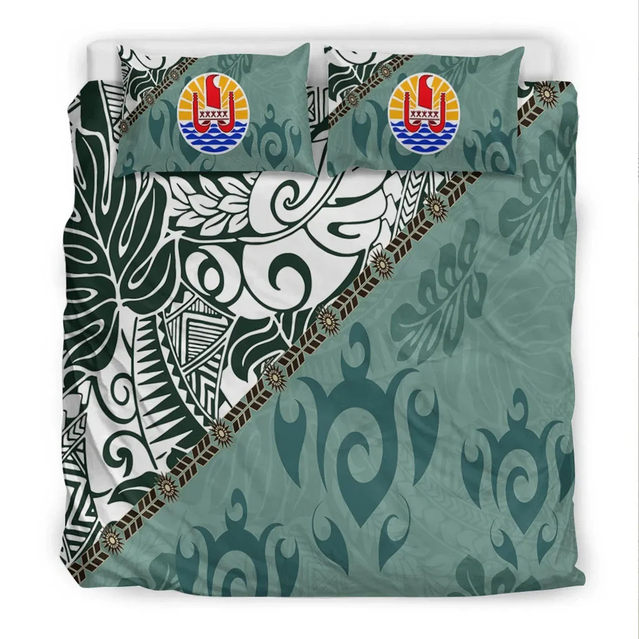 Tahiti Bedding Set Leaves And Turtles