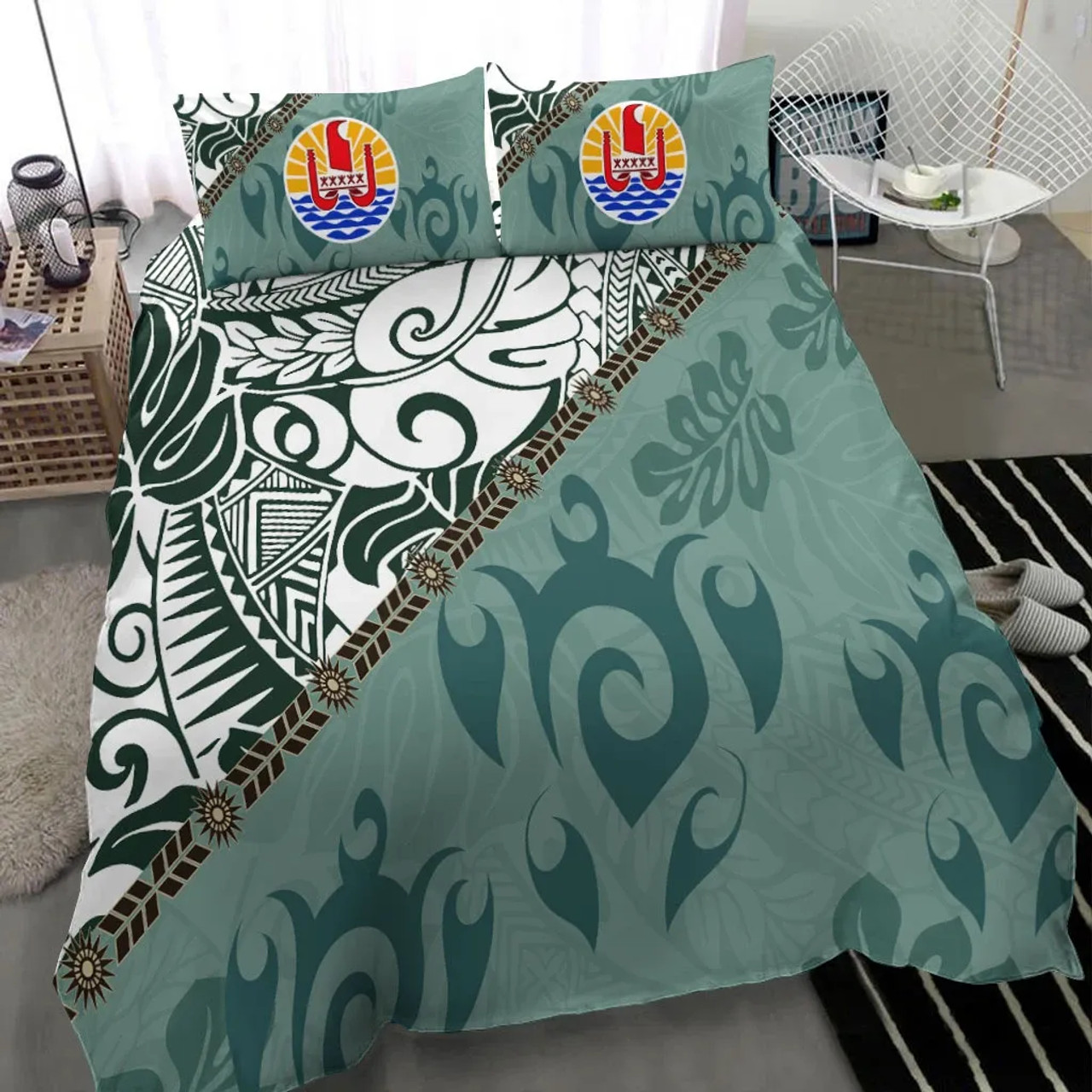 Tahiti Bedding Set Leaves And Turtles