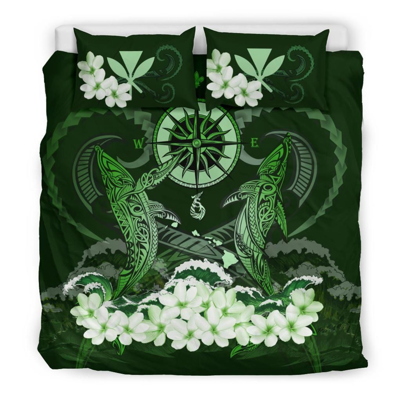 Polynesian Duvet Cover Set Hawaii Bedding Set Shark Polynesia Compass