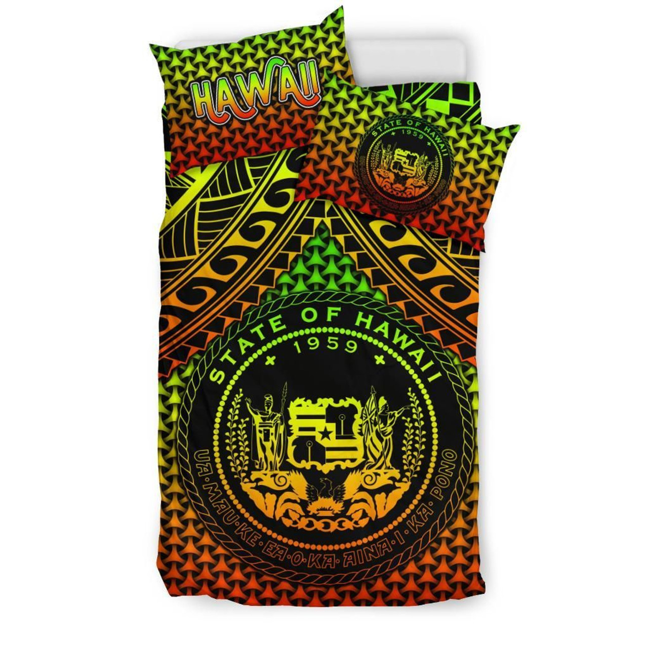 Polynesian Hawaii Bedding Set Reggae Vintage Polynesian Patterns