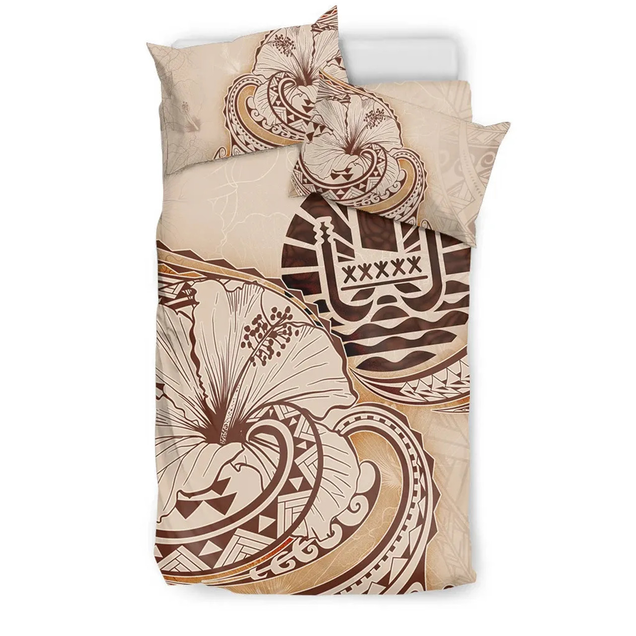 French Polynesia Bedding Set Hibiscus Flower Vintage Style