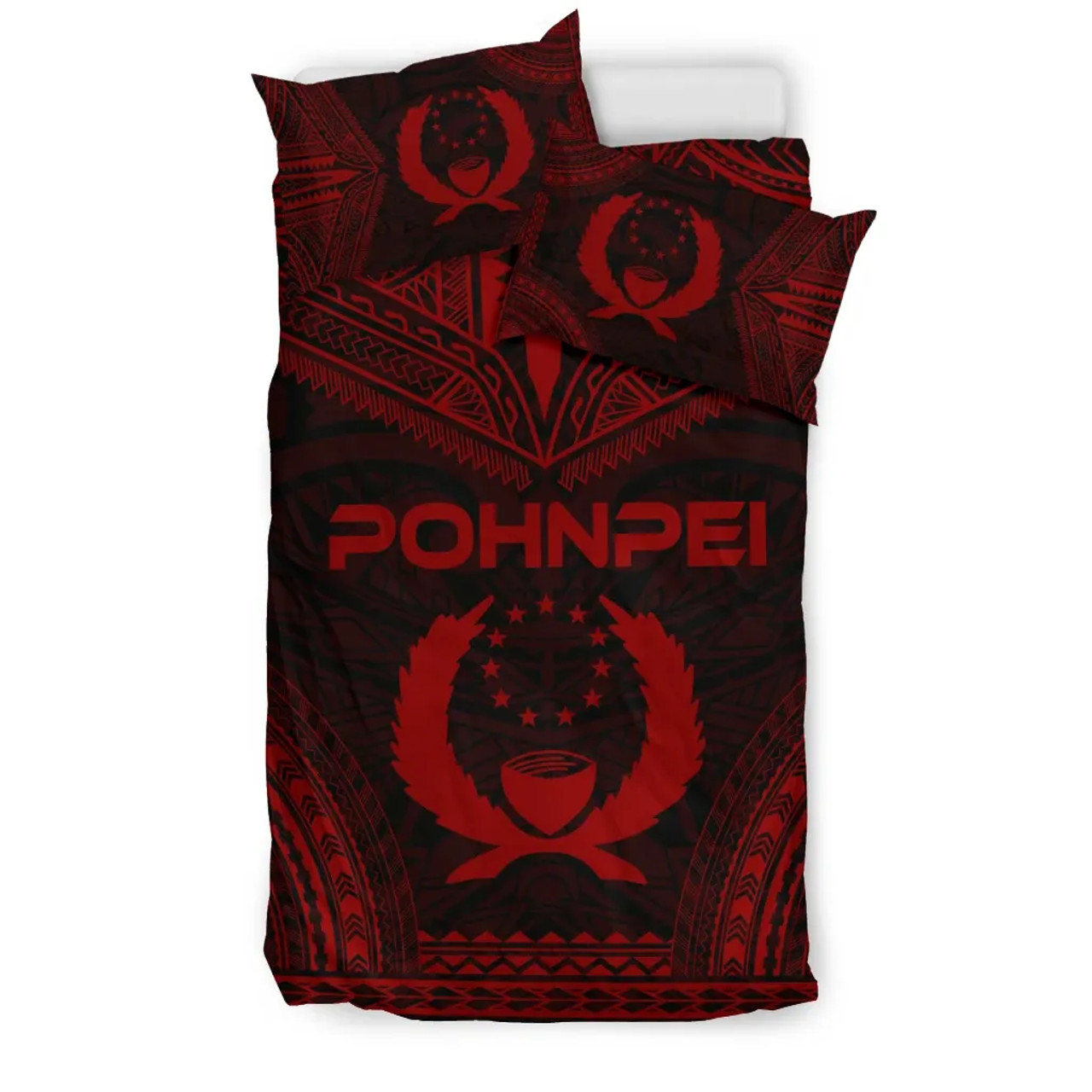 Pohnpei Polynesian Chief Duvet Cover Set Red Version