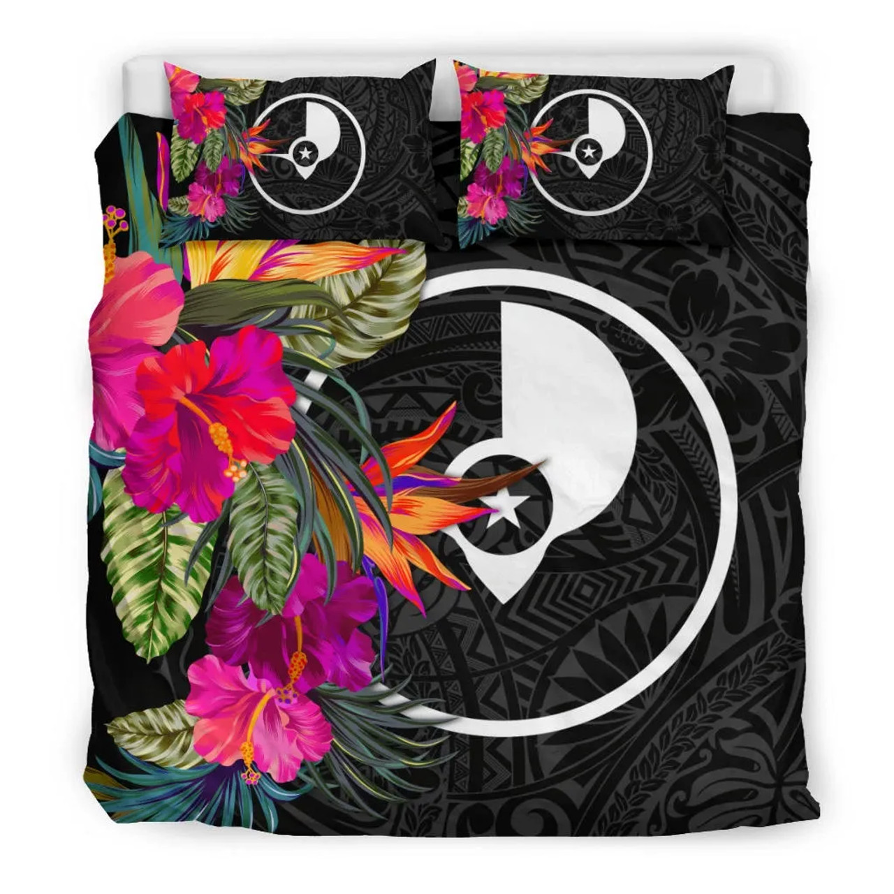 Yap Bedding Set Polynesian Hibiscus Pattern