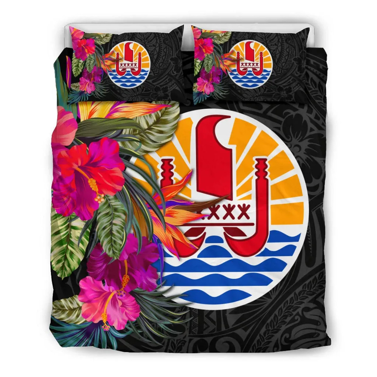Tahiti Bedding Set Polynesian Hibiscus Pattern