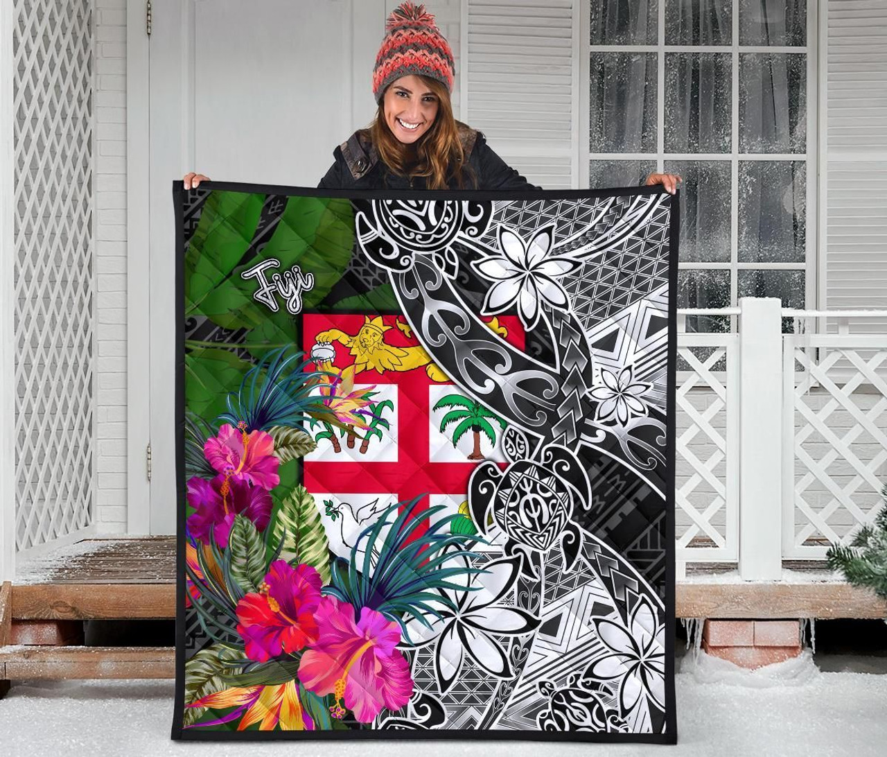 Fiji Premium Quilt Turtle Plumeria Banana Leaf