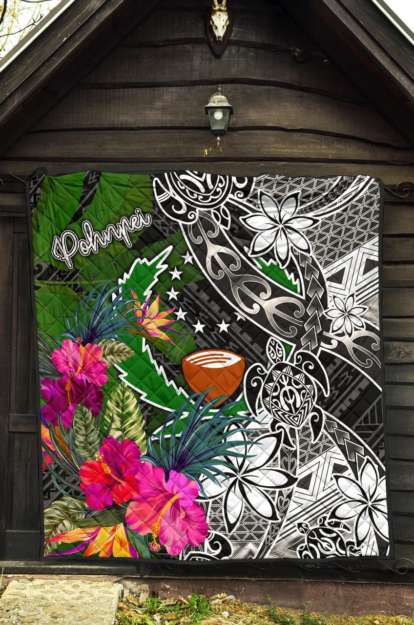 Pohnpei Premium Quilt Turtle Plumeria Banana Leaf
