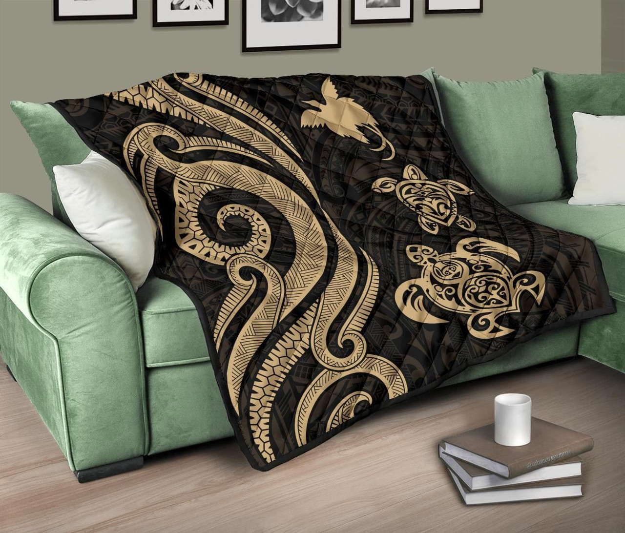 Papua New Guinea Premium Quilt Gold Tentacle Turtle