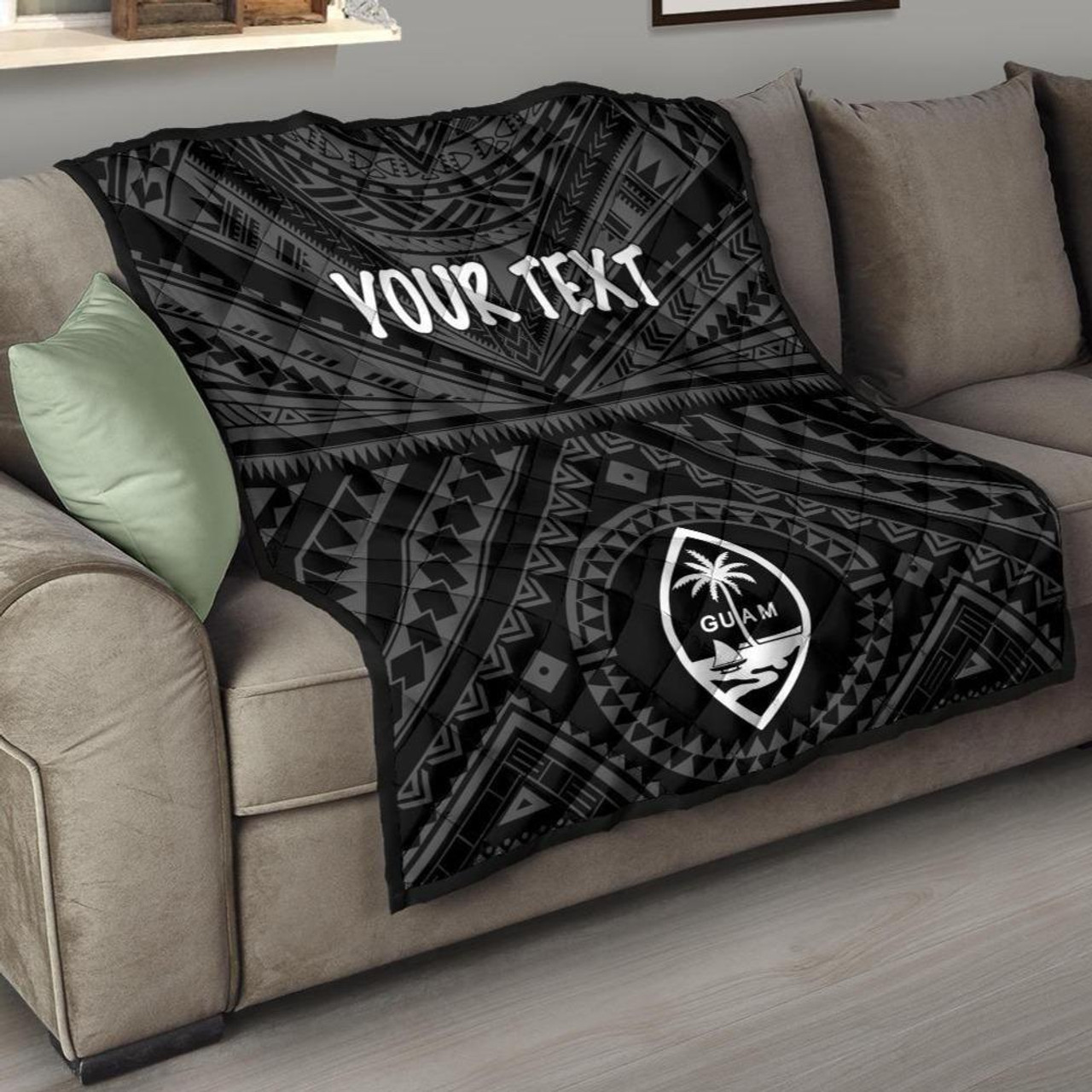 Guam Personalised Premium Quilt Guam Seal With Polynesian Tattoo